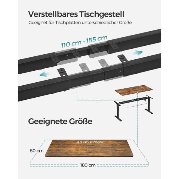 Elektrinis stovimas stalas reguliuojamas aukštis 140 x 70 x 73-114 cm ...
